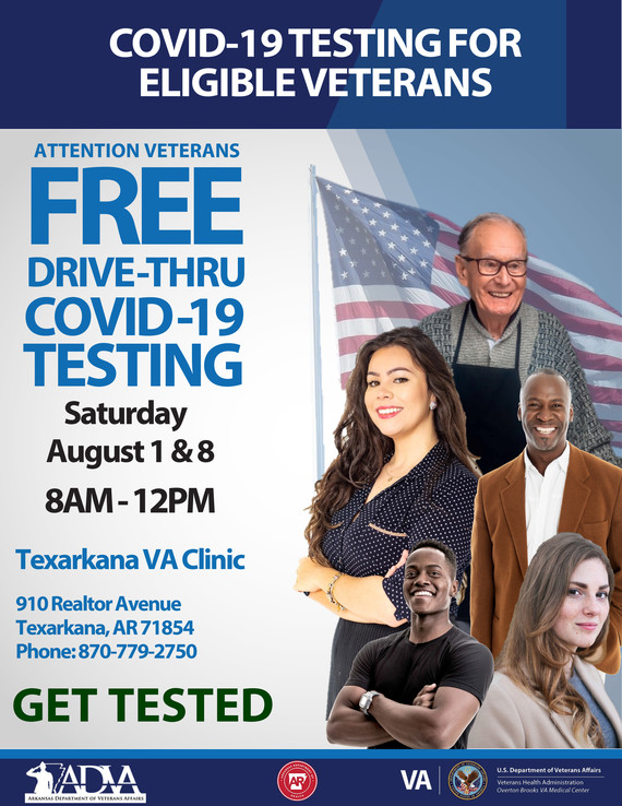 Tomorrow: COVID-19 Testing @ the Texarkana VA Clinic