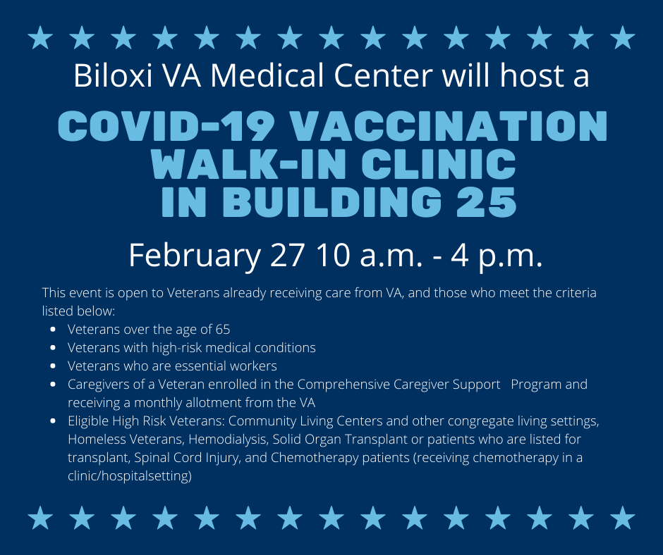 Walk-in COVID-19 Vaccination Clinic Feb. 27 from 10 a.m. through 4 p.m ...