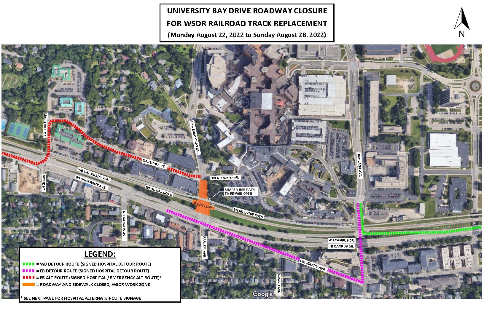 University Bay Drive will close Aug 22nd - 28th