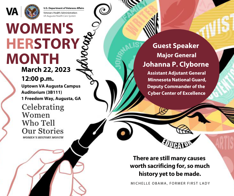 Upcoming Events: March is Women's History Month and VA Augusta will honor Women's History Month ...