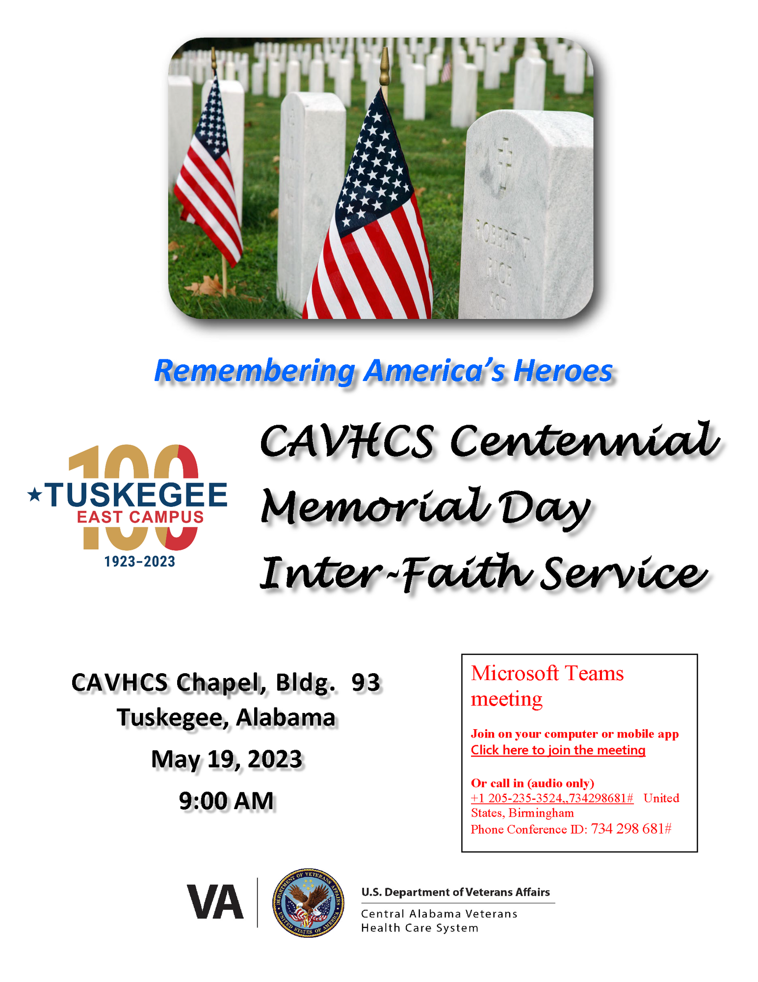 CAVHCS Centennial Memorial Day Inter-Faith Service