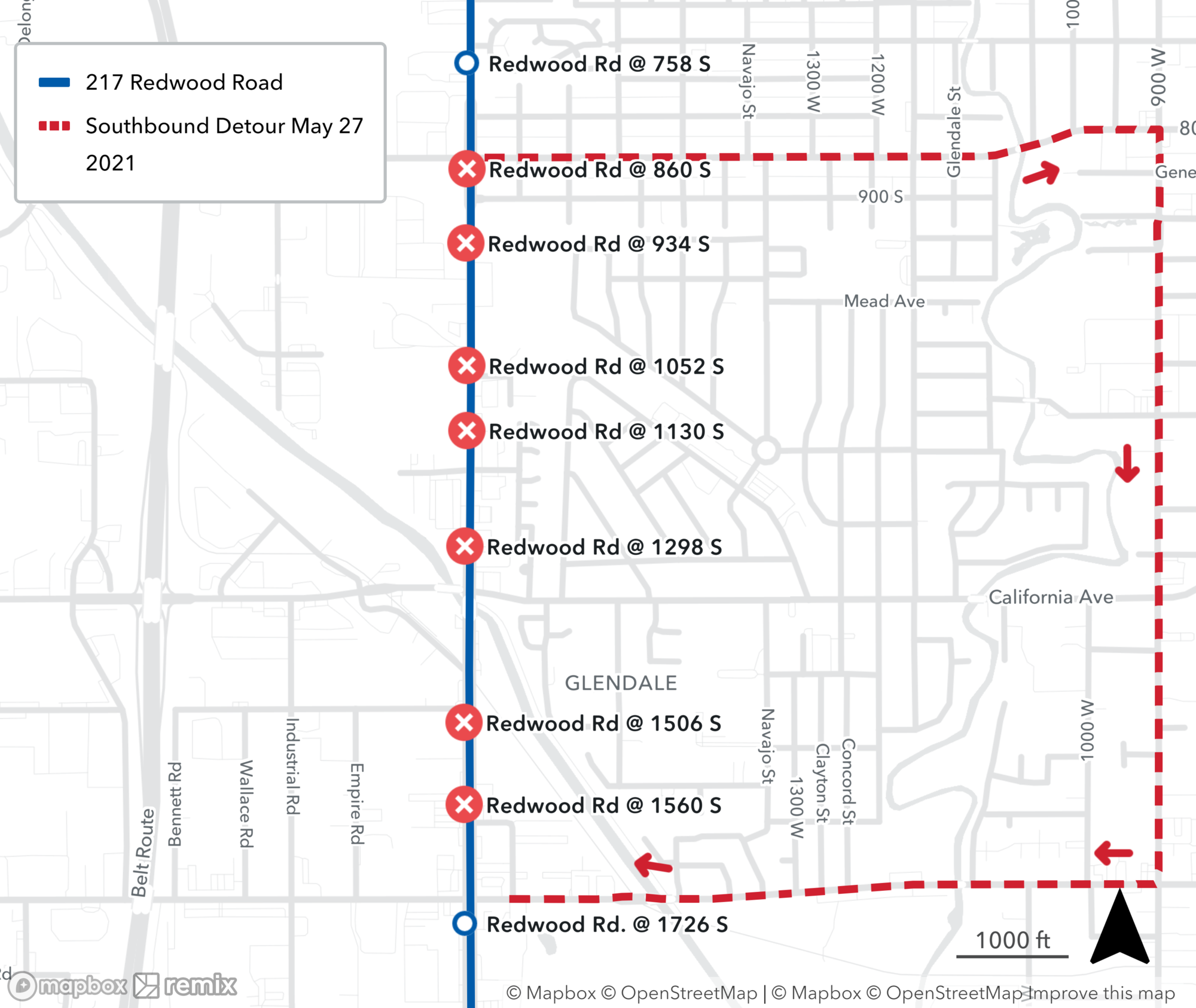 217 - Redwood Road on Detour