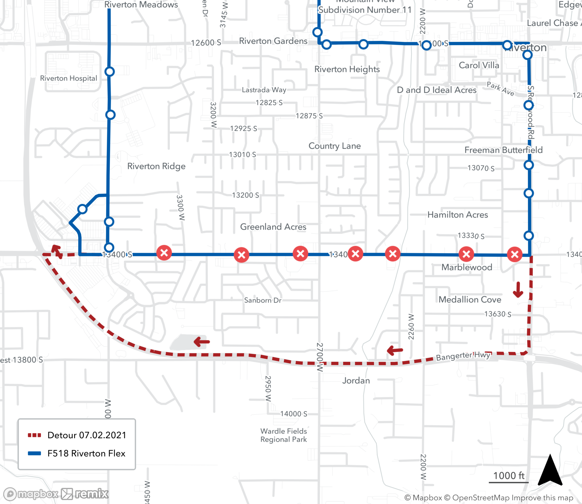 F518 - DISCONTINUED- Riverton Flex on Detour July 2