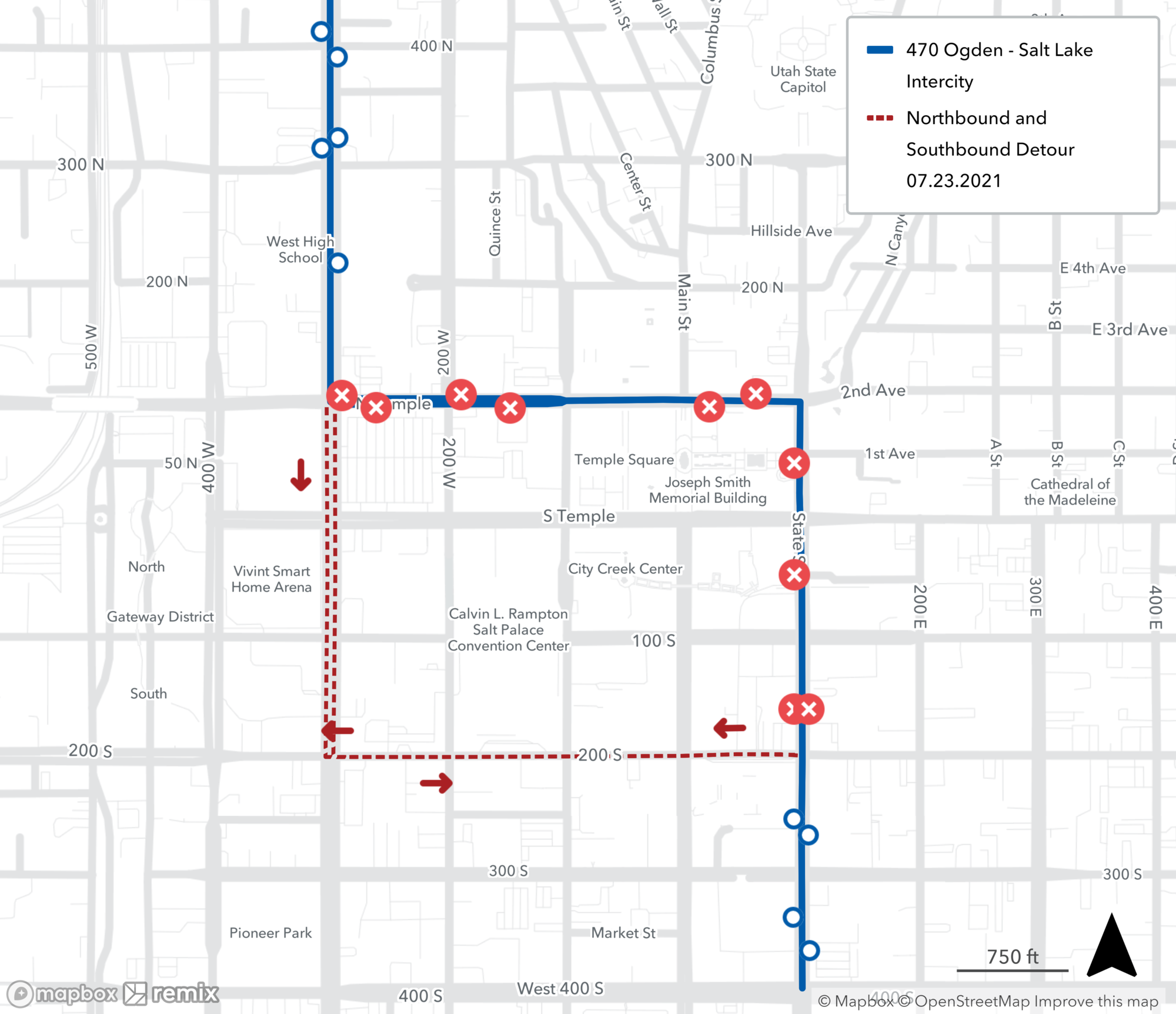 470 - Ogden-Salt Lake Intercity on Detour July 23