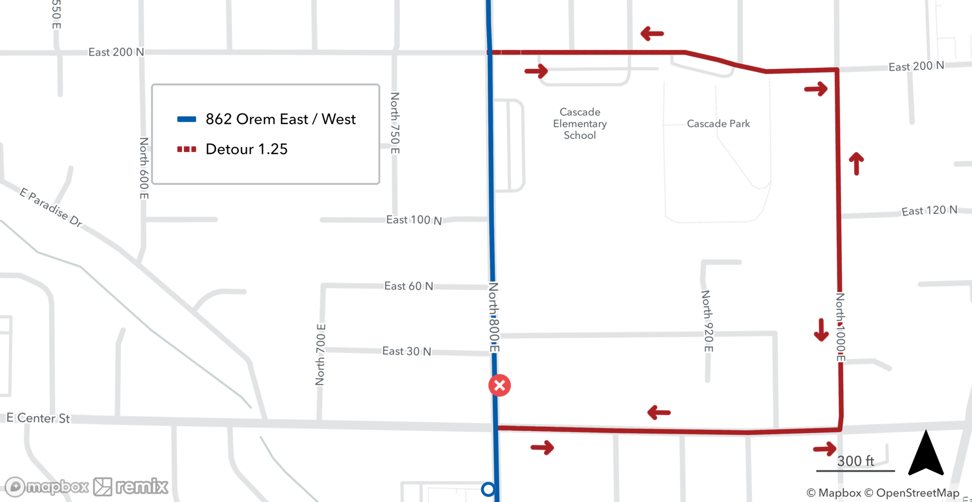 862 - Orem East-West On Detour