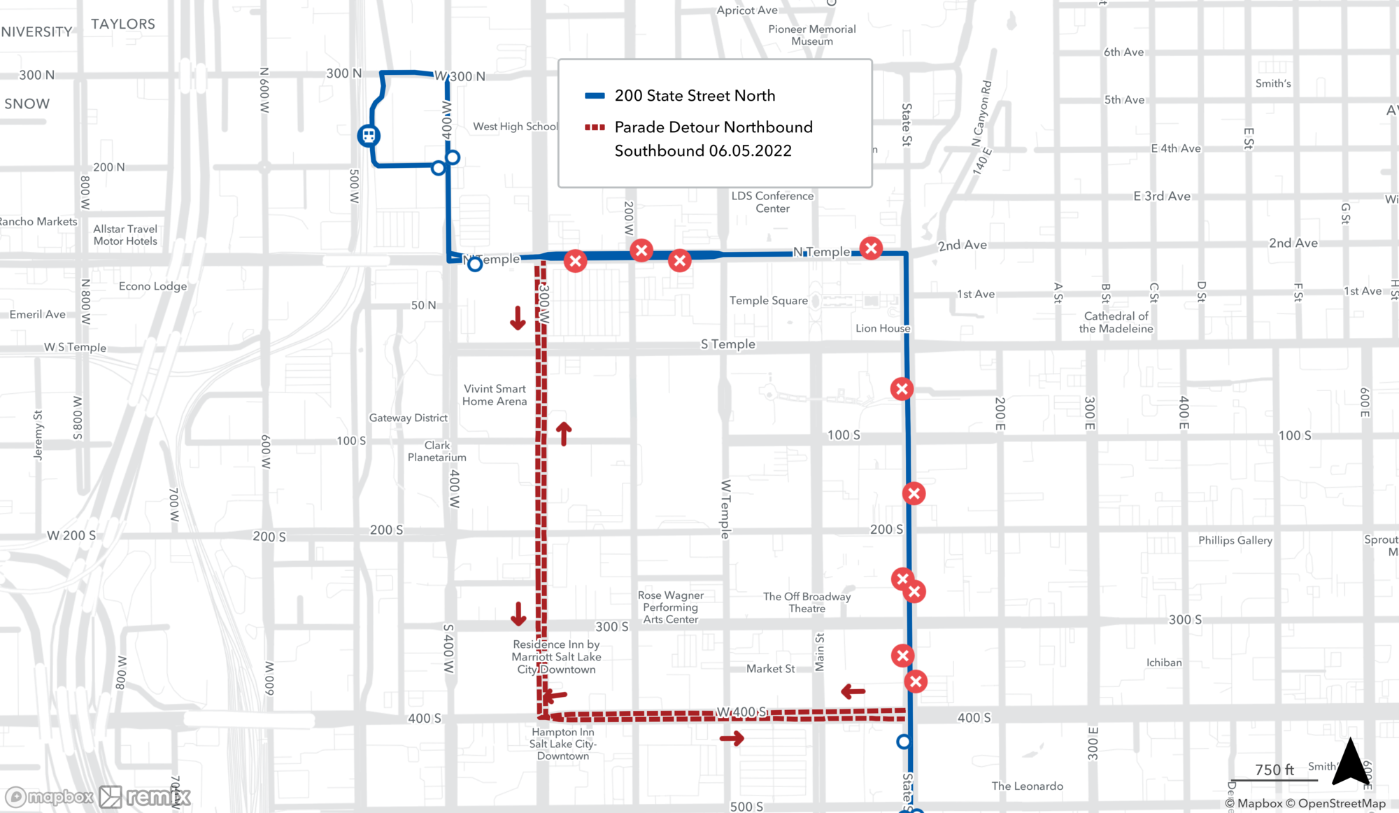 200 - State Street (North Temple – Murray Central) Pride Parade Detour ...