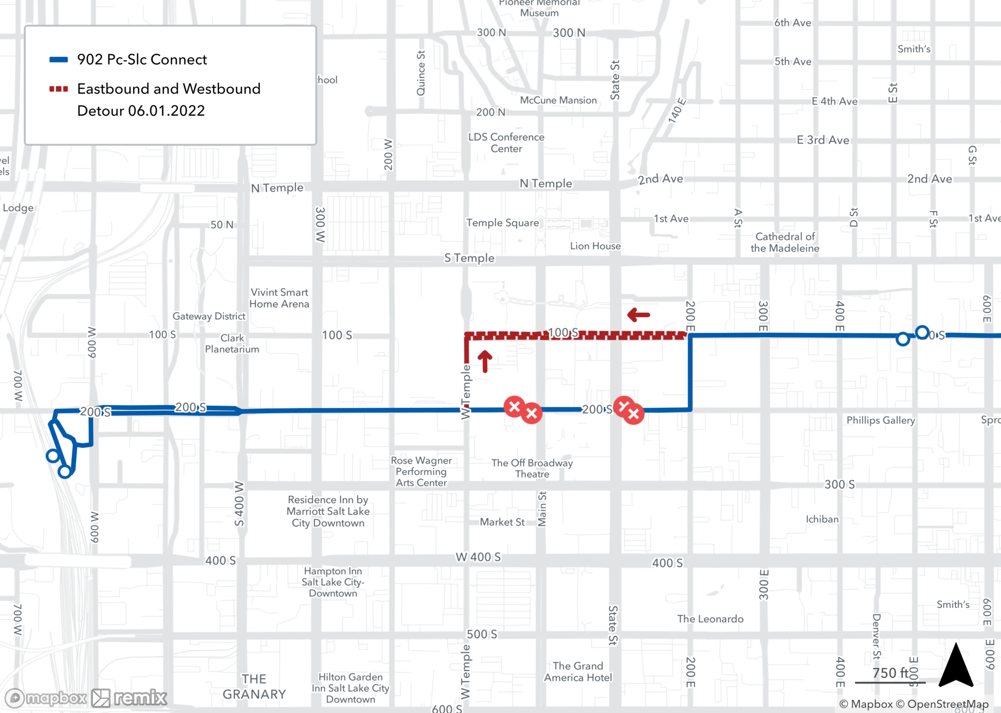 902 - PC-SLC Connect (Salt Lake Central – Kimball Junction) on Detour