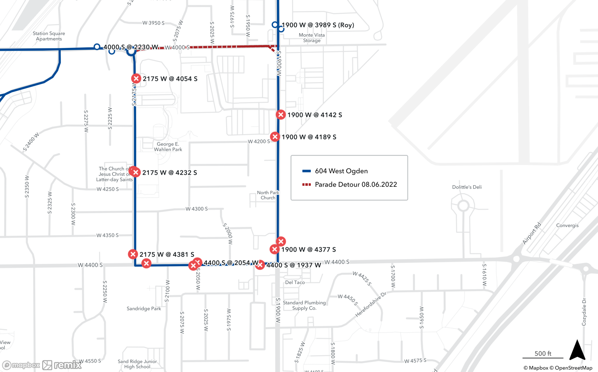 604 - West Ogden Detour for Roy Parade August 6