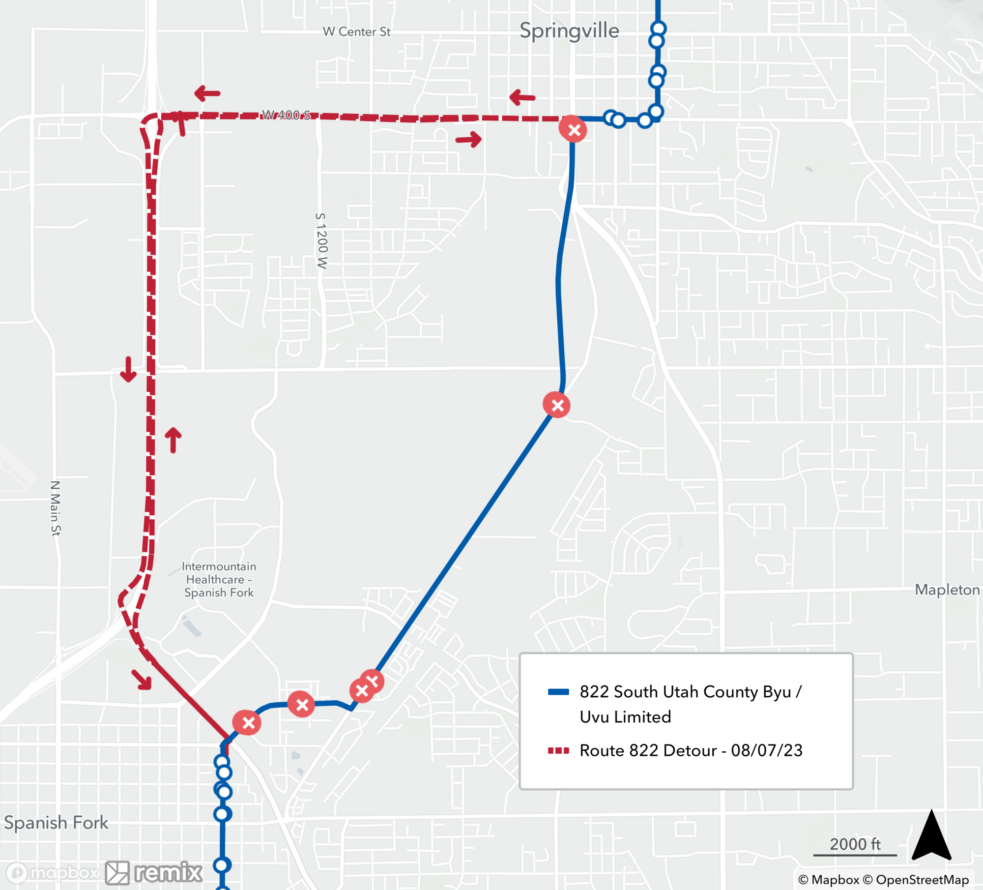 822 - South Utah County – BYU – UVU Limited on Detour