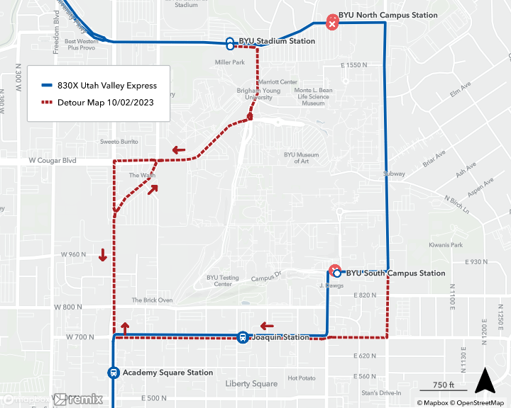 UVX - Utah Valley Express on Detour