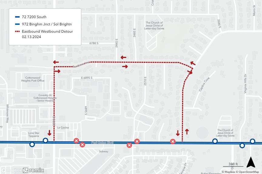 Routes 72/972 on Detour