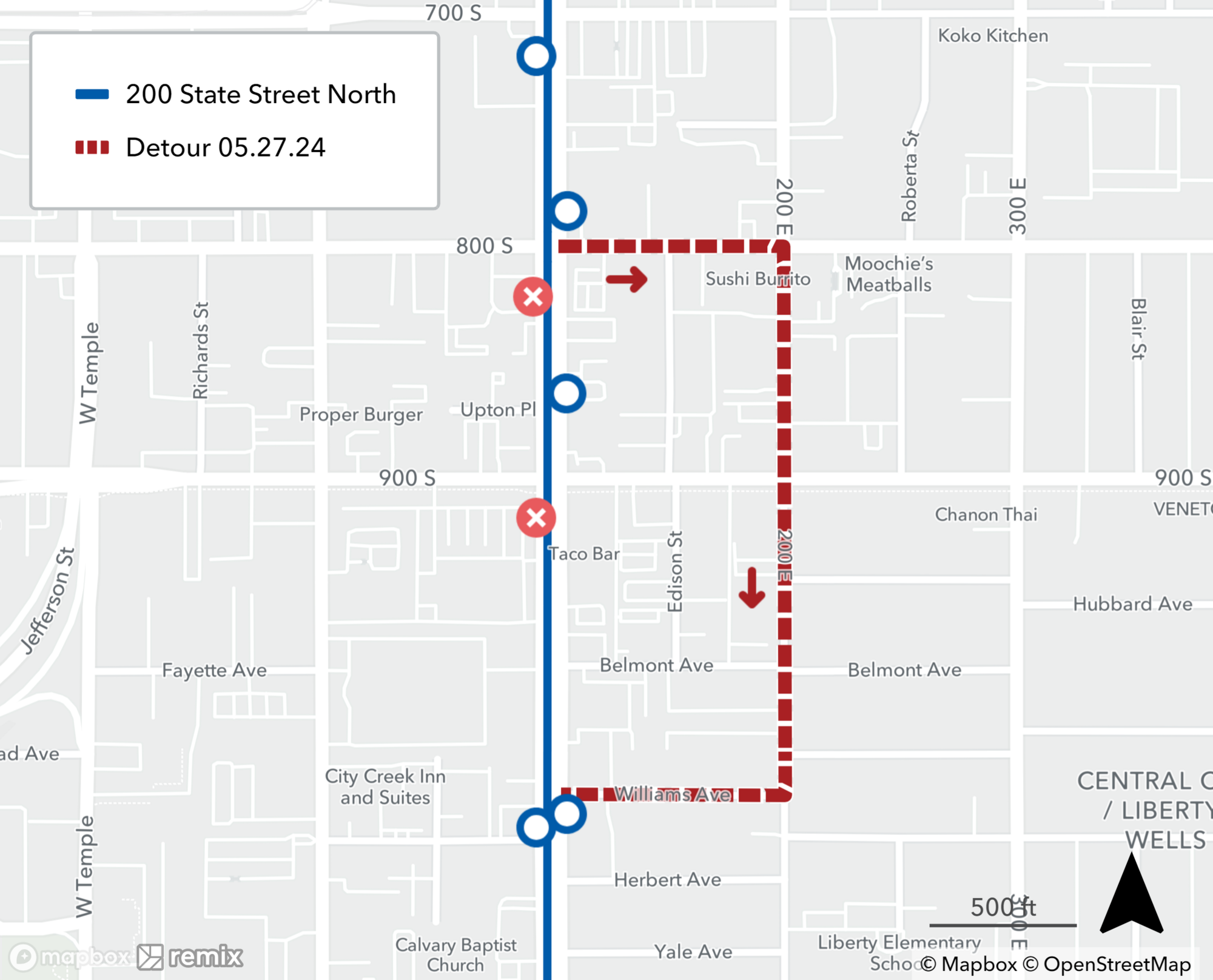 200 - State Street (North Temple – Murray Central) On Detour