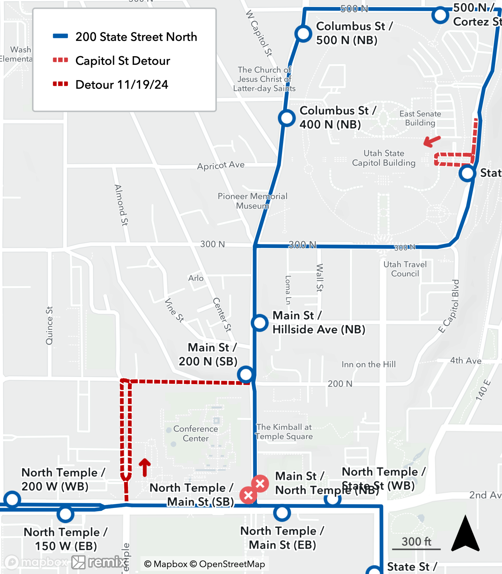 200 - State Street (North Temple – Murray Central) Capitol Detour Update