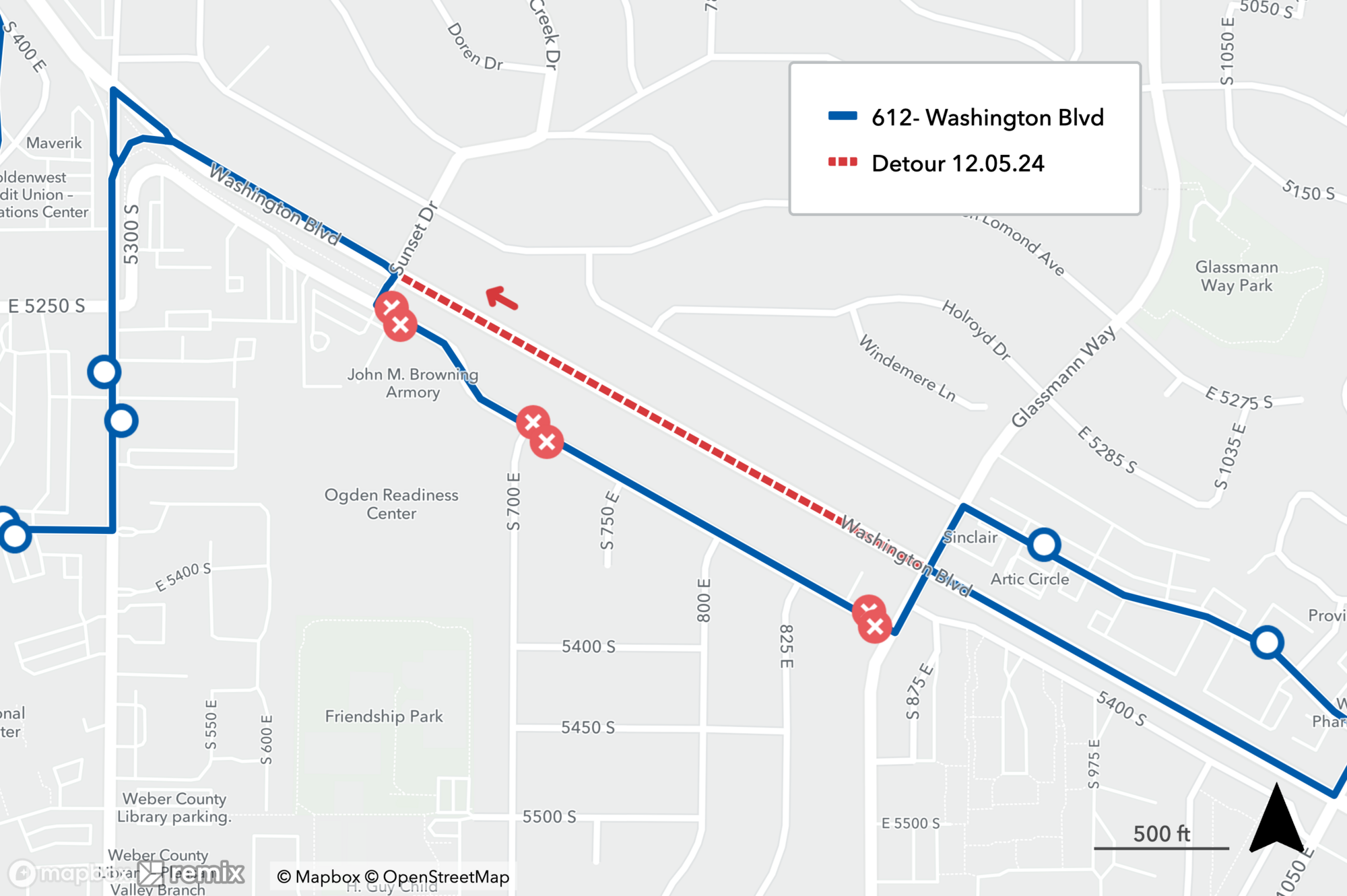612 - Washington Blvd Detour Beginning December 5th