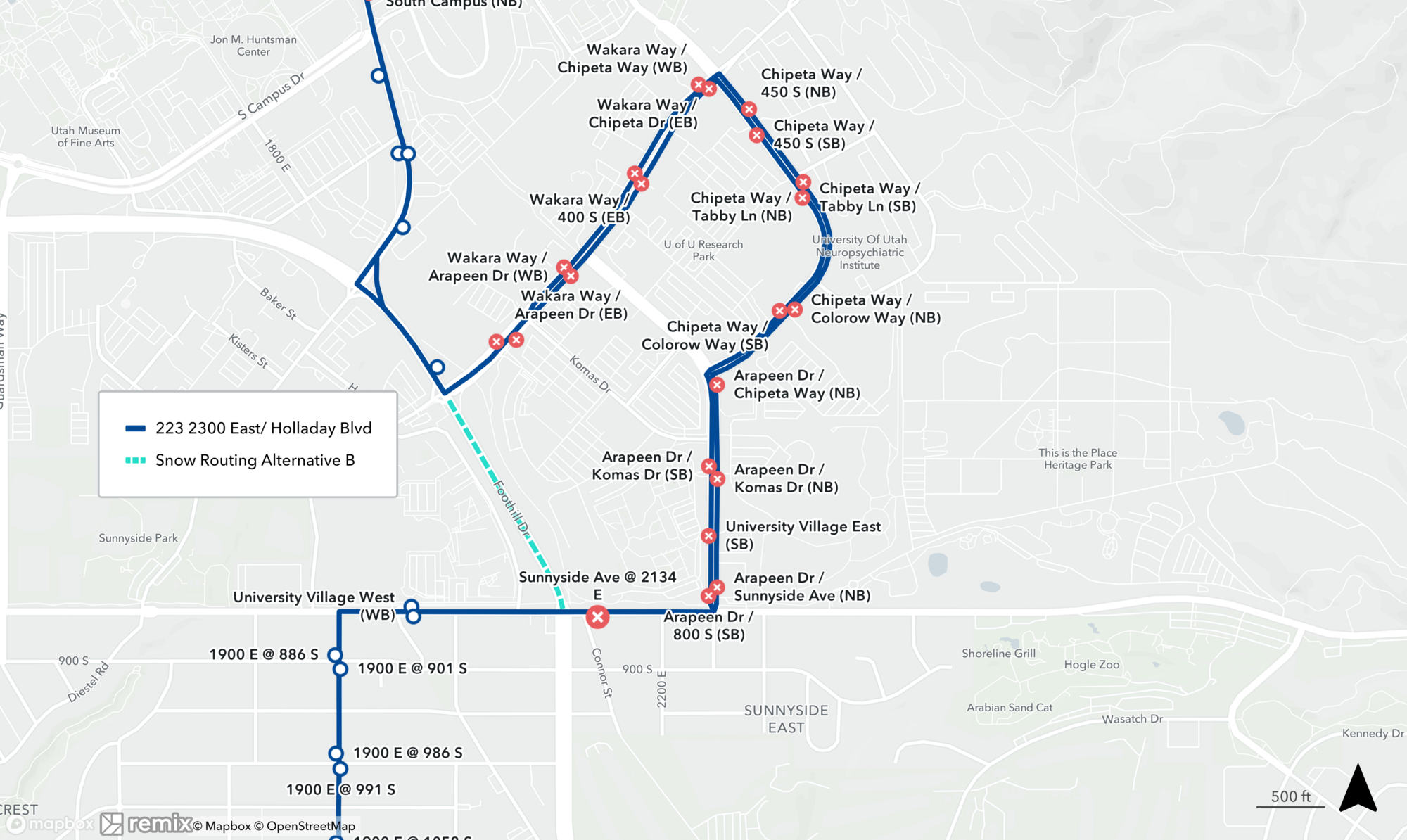 223 - 2300 East / Holladay Blvd Snow Routing