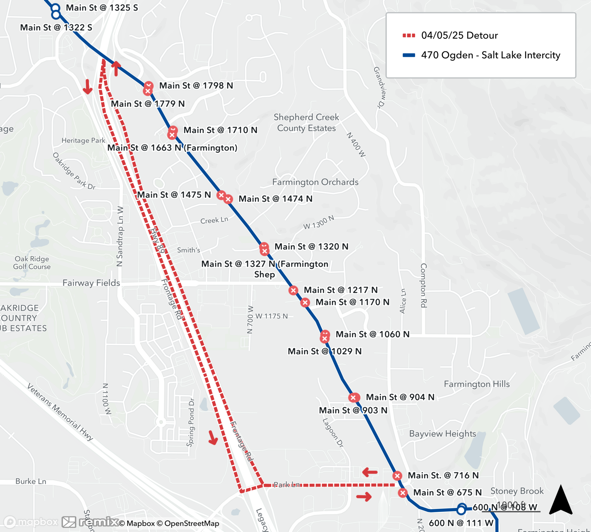 470 - Ogden-Salt Lake Intercity Construction Detour Beginning April 5th