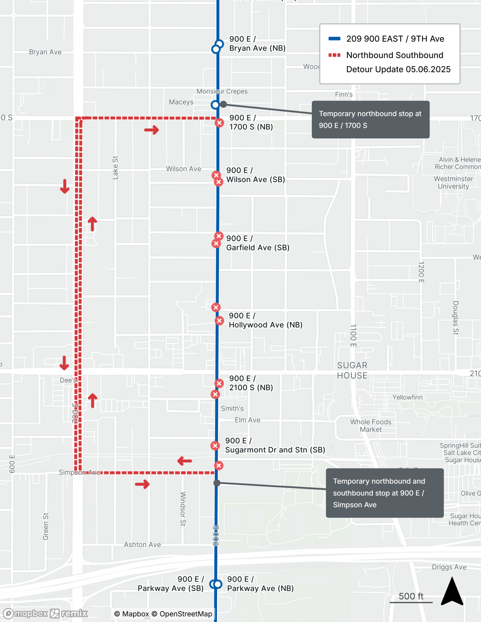 209 - 900 East Detour Update - 1700 S to Simpson Ave