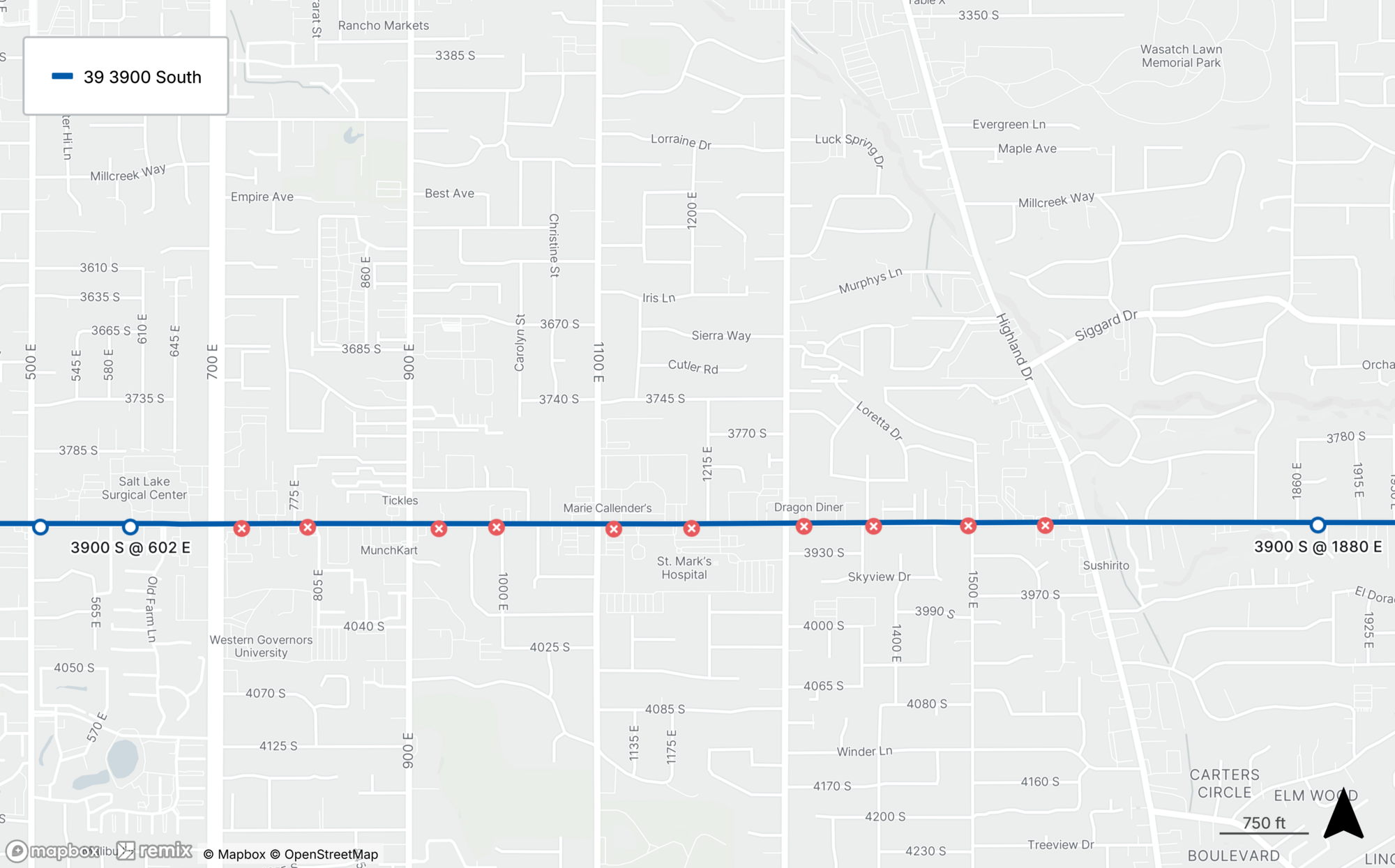 39 - 3900 South Eastbound Stop Closures