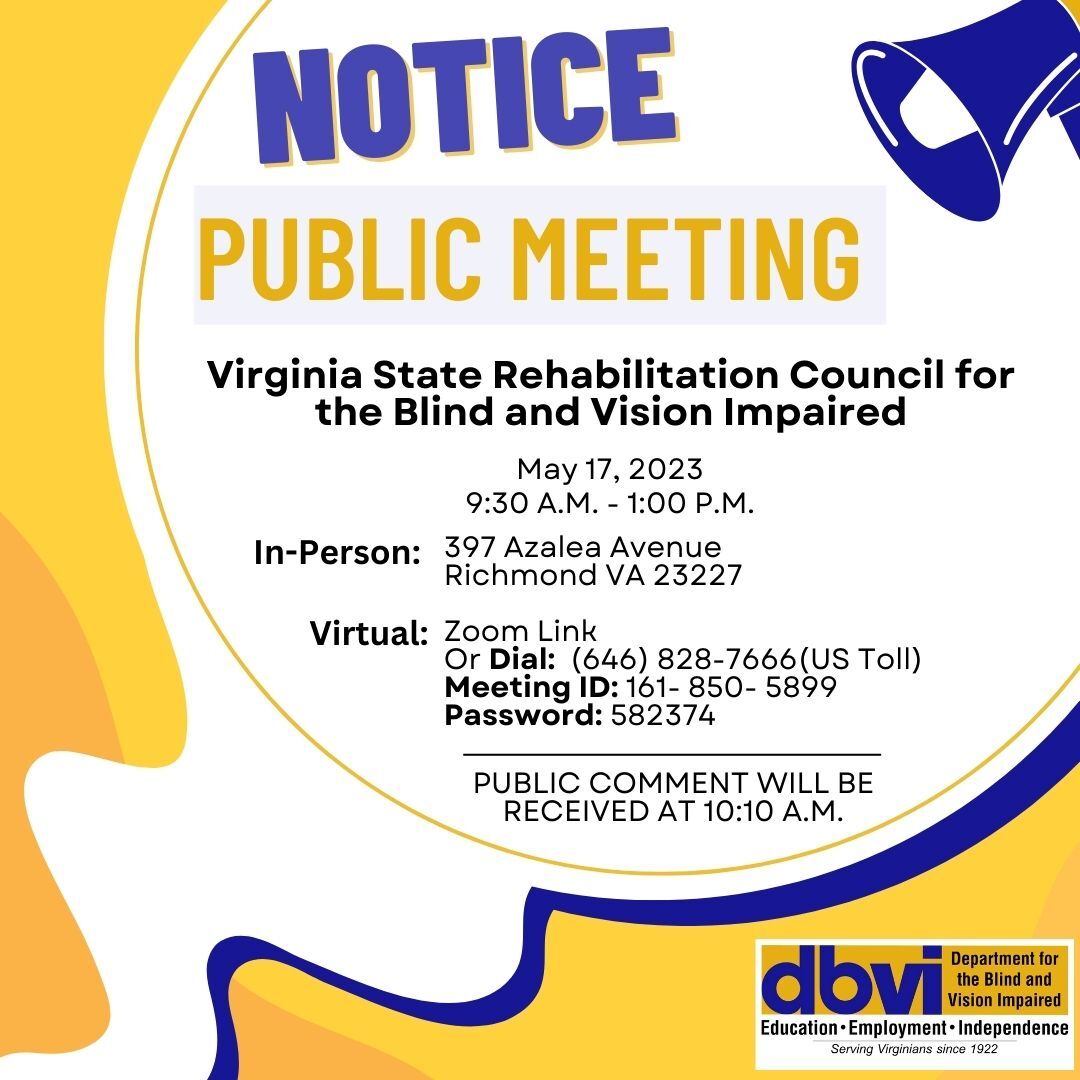 ICYMI: Upcoming State Rehabilitation Council Meeting - 5.17.2024
