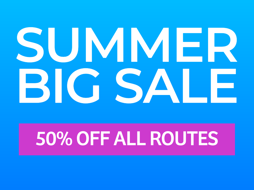 Big Summer Savings: 50% off all Virginia Breeze Routes