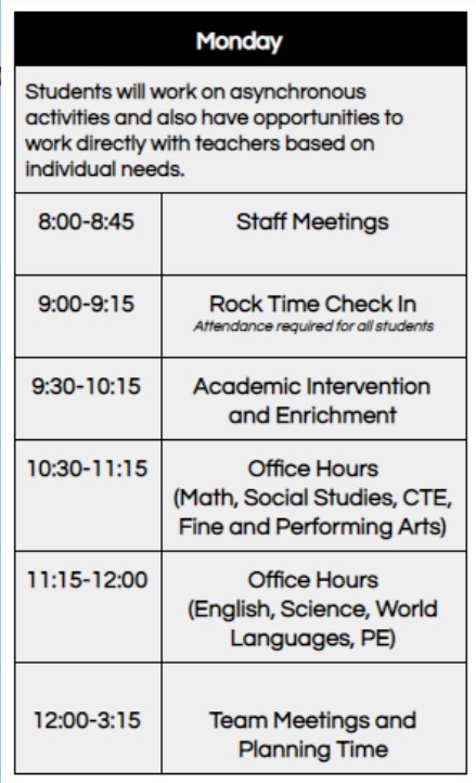 RRMS Monday and Learning Calendar Reminders