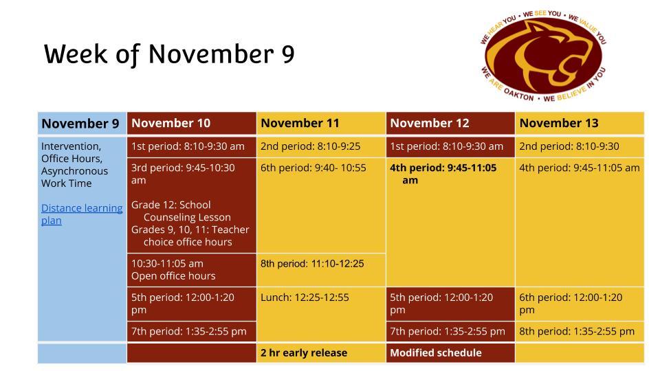 Principal Updates - November 9