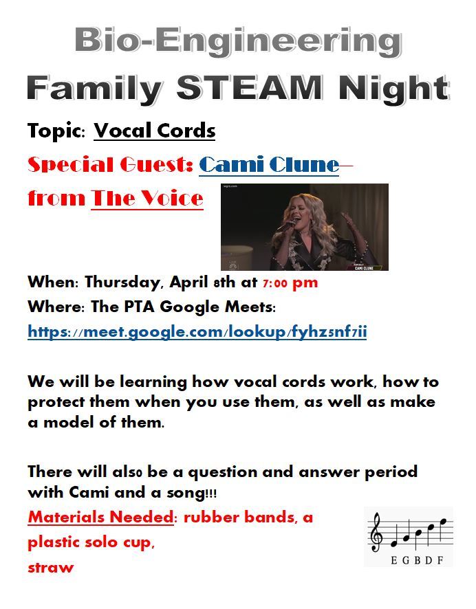 Family STEAM Night - tonight at 7pm