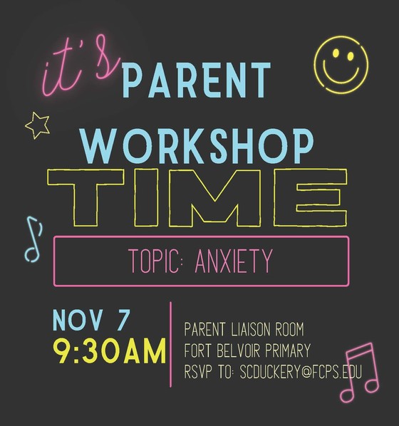 Parent Workshop Happening Tomorrow- 11/7/2022