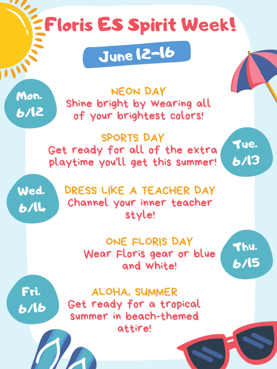 Spirit Week Next Week: June 12-16