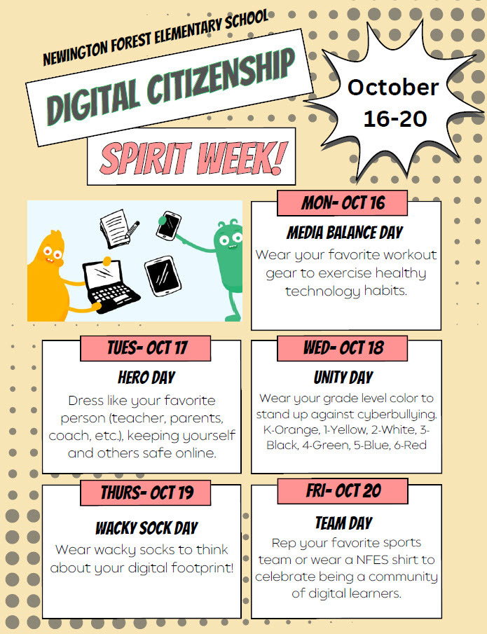 Digital Citizenship Spirit Week Reminder