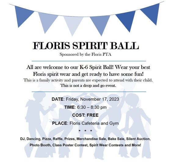 Floris PTA Spirit Ball Nov. 17- Registration is open