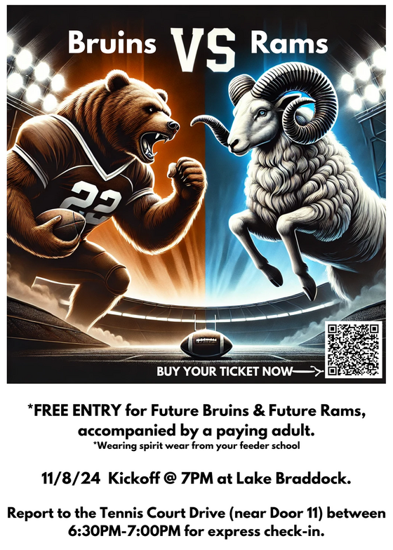 Invitation to Robinson vs. Lake Braddock Game on Nov. 8