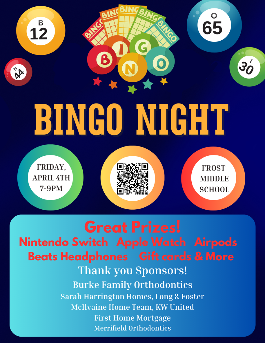 Frost PTA Bingo Night Tomorrow - Friday, April 4