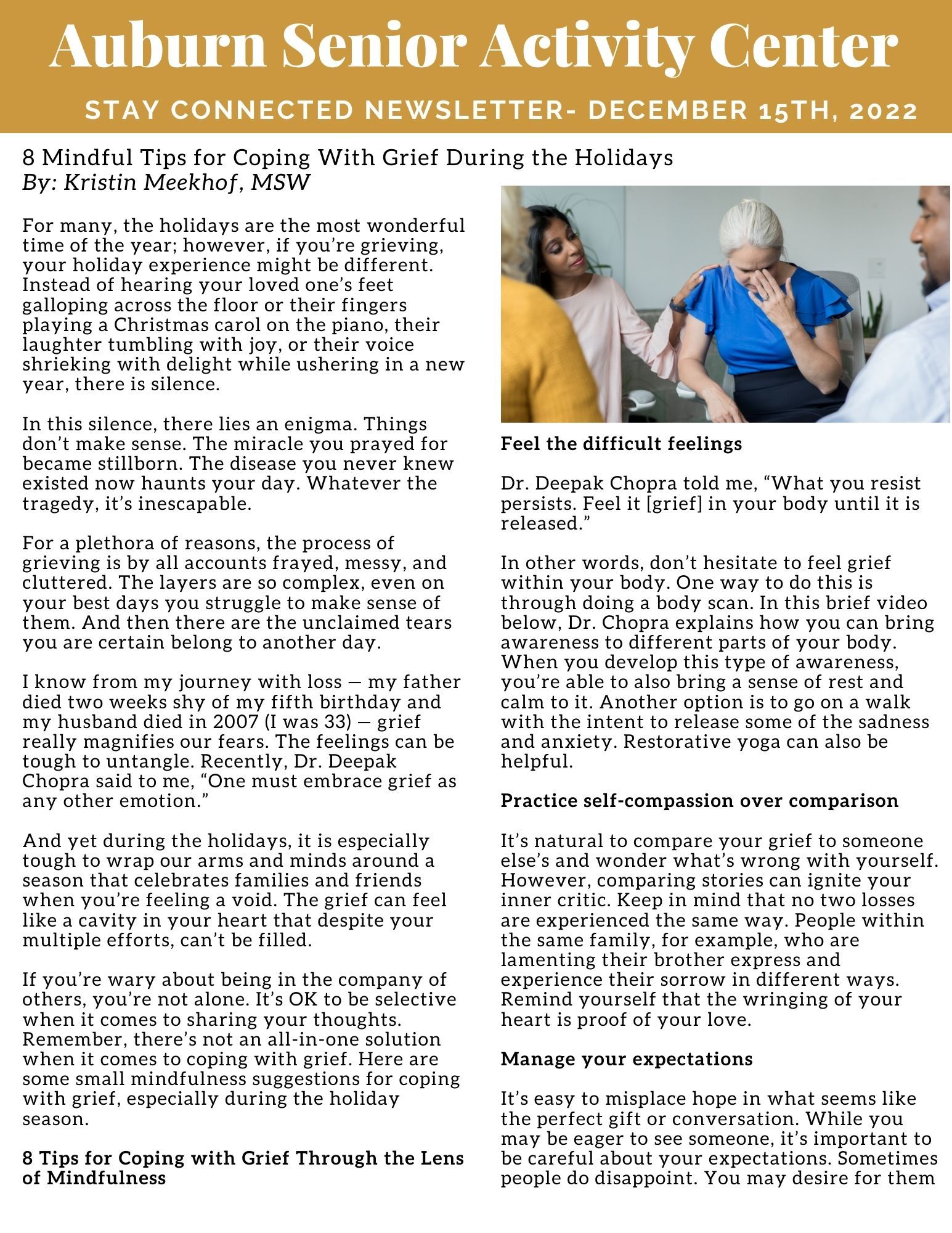 Auburn Senior Activity Center - Stay Connected Newsletter