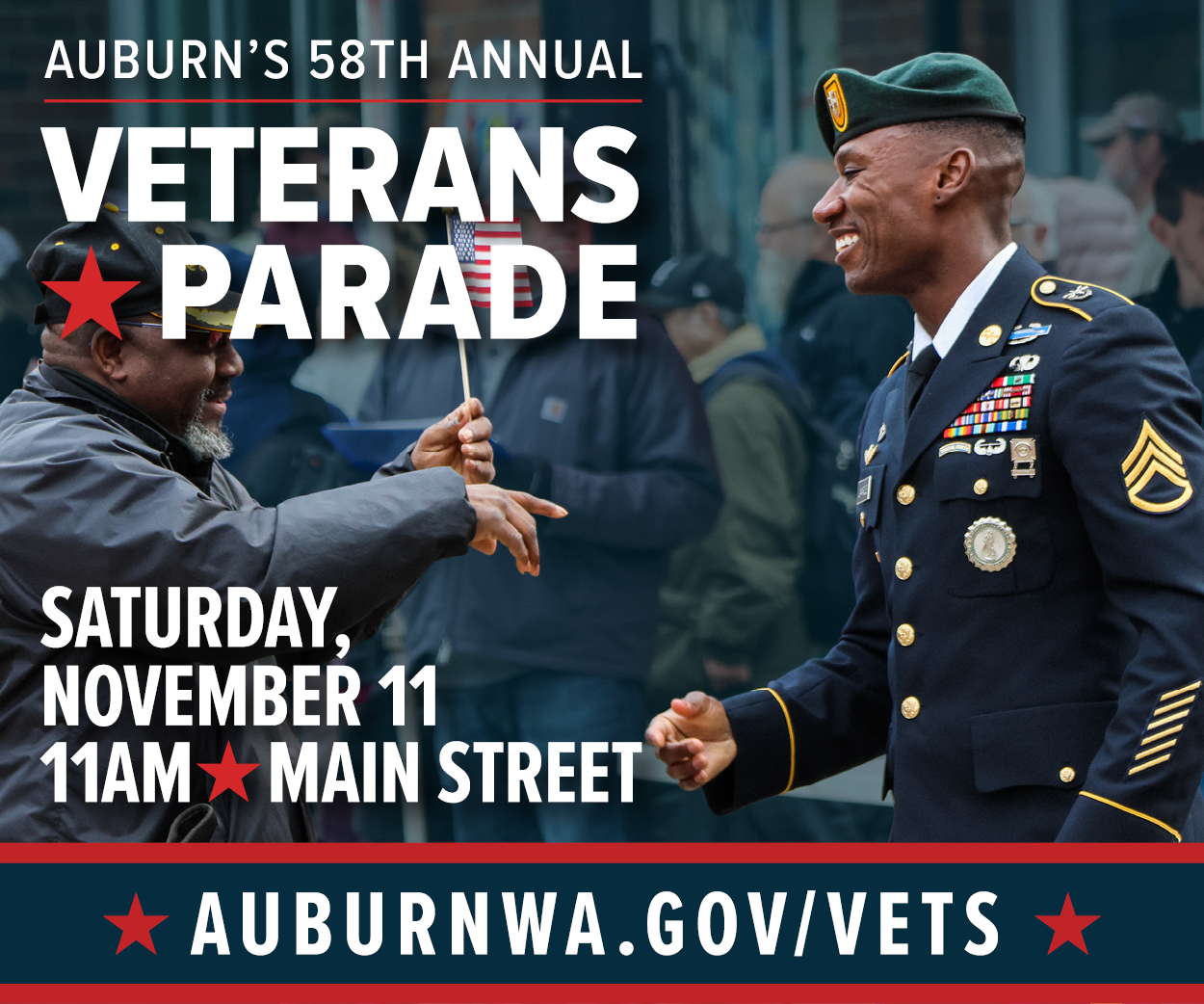 Auburn's VETERANS PARADE returns Saturday, November 11!