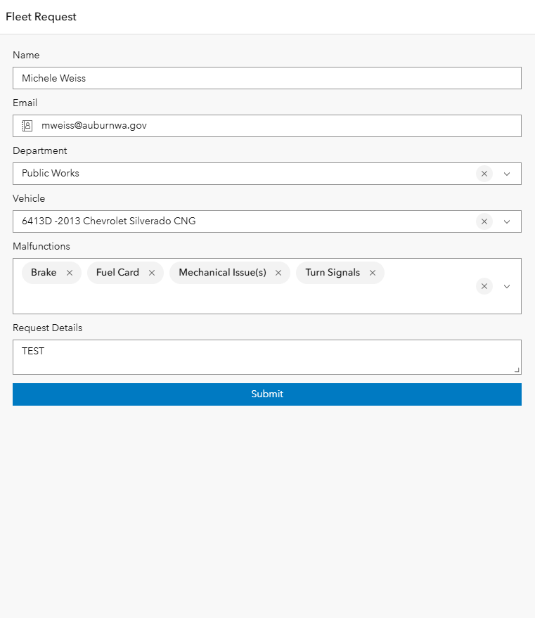 Service Request Forms on Intranet
