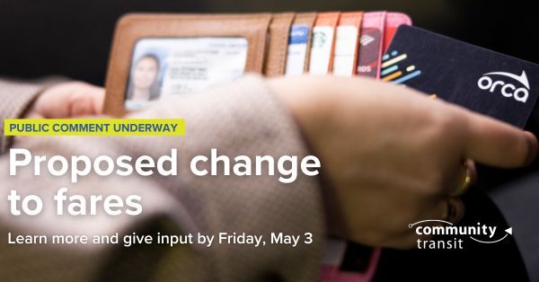 Proposed changes to fares – Learn more and give input by May 3