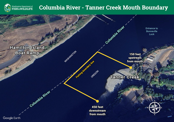 Columbia River closed adjacent to Tanner Creek