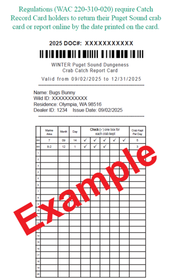 Dungeness crab catch record cards are due soon