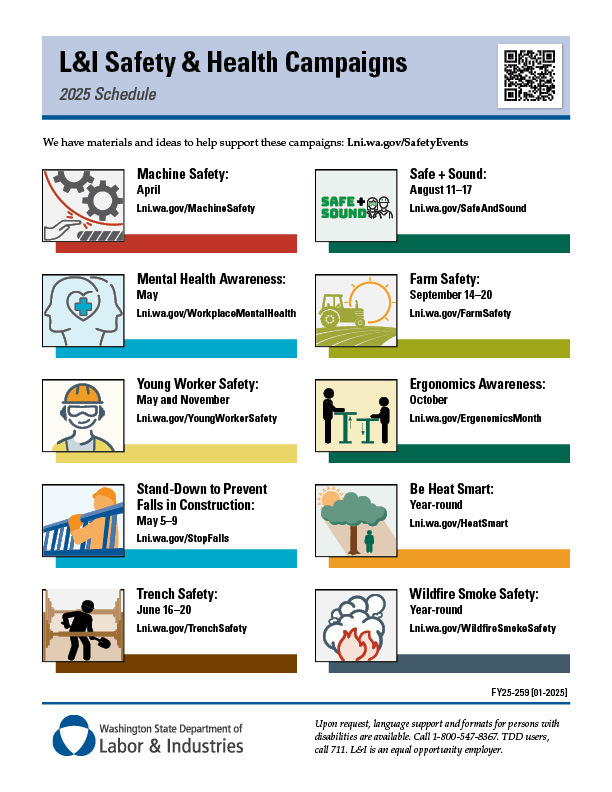 2025 Safety & Health Campaign Schedule
