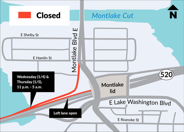 Closures this week, Montlake in-person meeting next week
