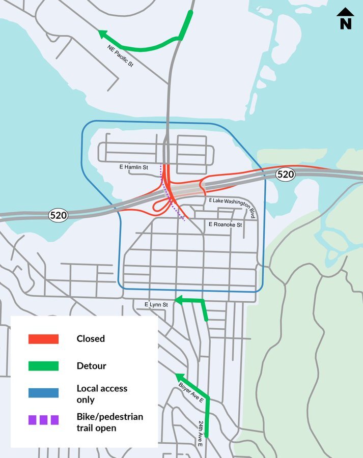 Montlake Boulevard and associated SR 520 ramps closed this weekend ...