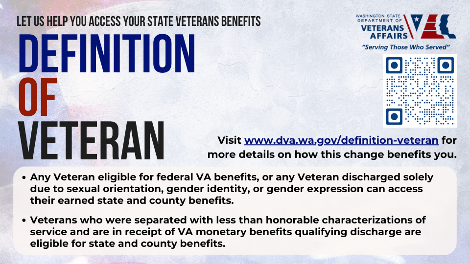 PRESS RELEASE – Definition of Veteran Legislation Expands Washington ...