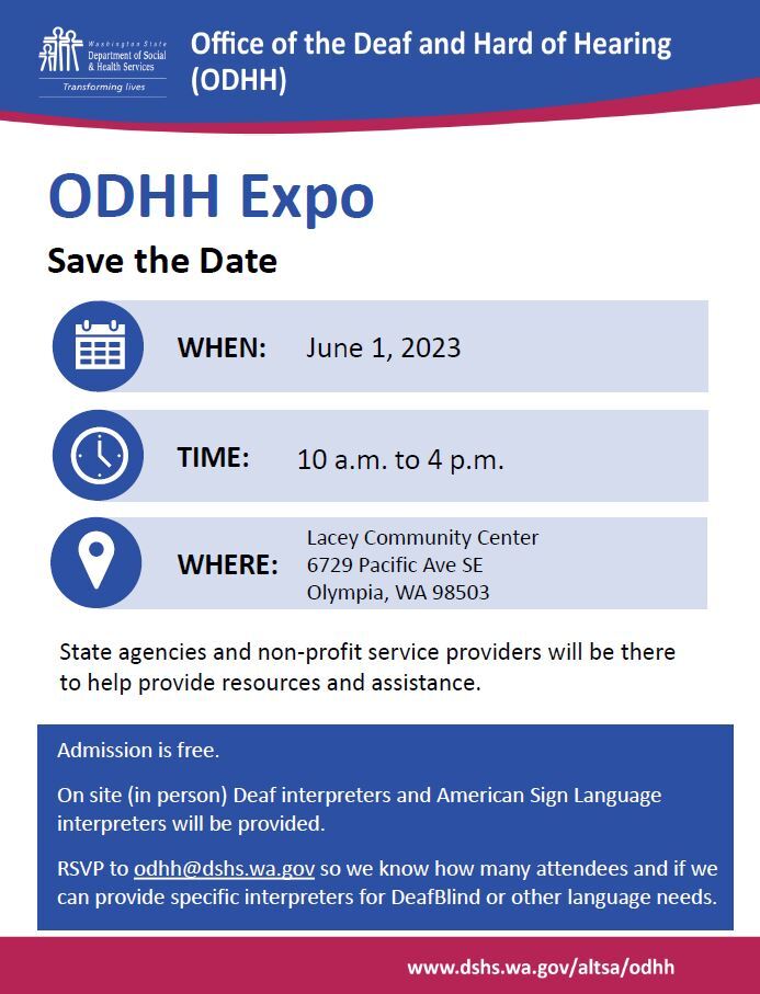 Info sharing: Save-the-date for ODHH Expo!