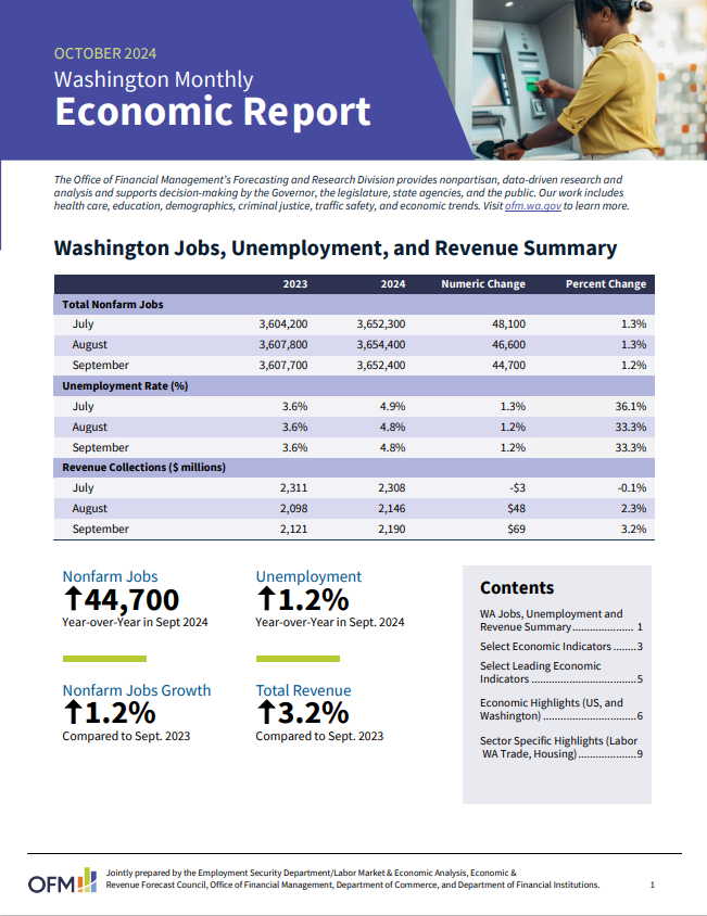 July 2025 economic report from OFM
