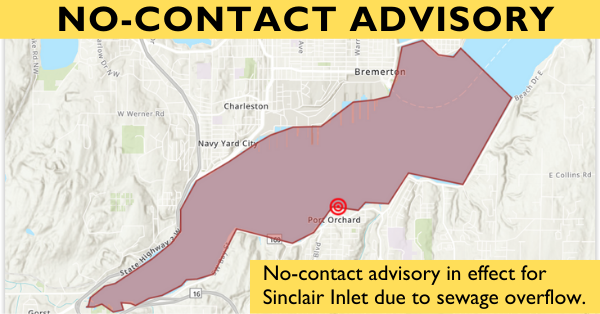 No-contact advisory issued for Sinclair Inlet due to sewage overflow