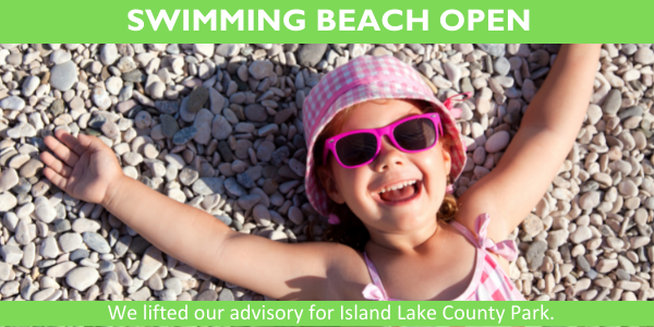 Island Lake County Park swimming beach reopened