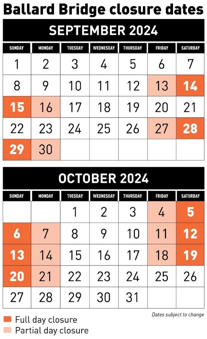 15th Ave W/NW & Ballard Bridge Construction Update – September 6, 2024