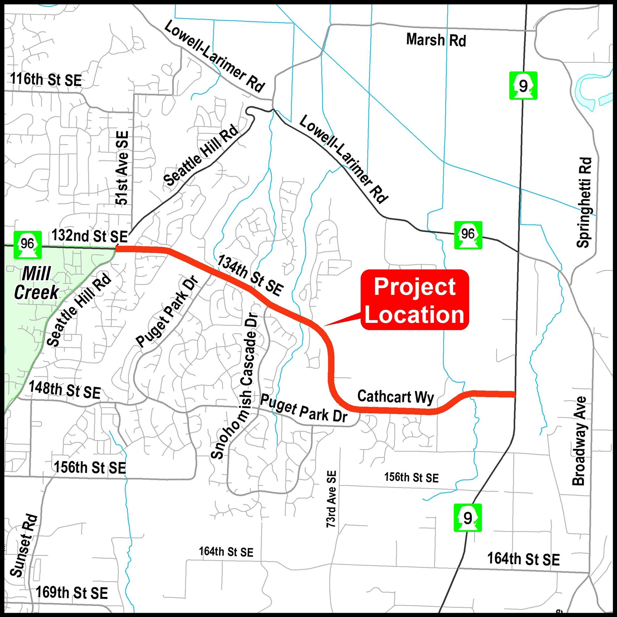 Z 132nd St SE / 134th Pl SE / Cathcart Way Overlay/Paving May 2024 Update
