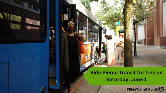 Ride Pierce Transit for Free on Saturday June 1